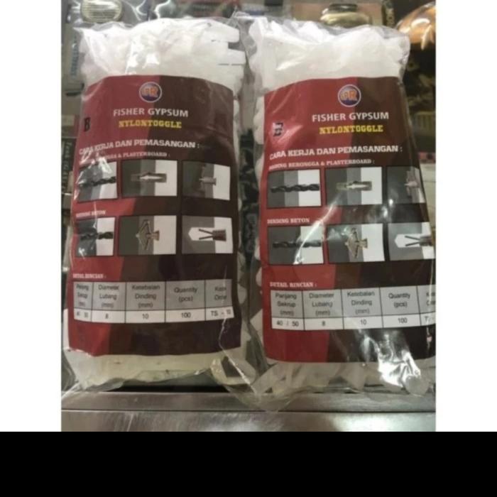 Jual Fisher gypsum / viser gysum / fiser gipsum / nylon toggle 100 pcs ...