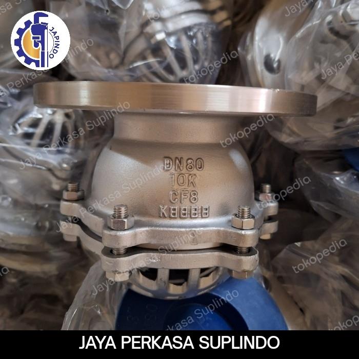 Jual Foot valve Stainless Steel SS304 Flange Jis 10k size DN80 3 inchi ...