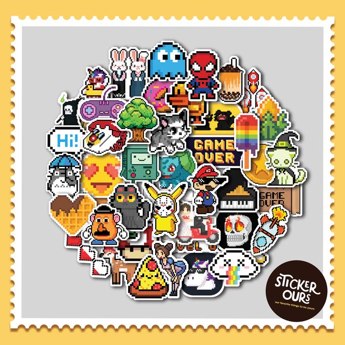 Jual STICKER PACK PIXEL ART | STIKER TUMBLER LAPTOP | STIKER KOPER HELM ...