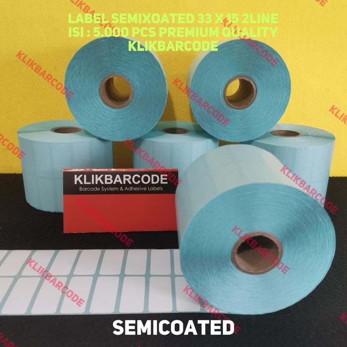 Jual KERTAS STICKER LABEL BARCODE SEMICOATED 33 X 15 (2 LINE) GAP CORE ...
