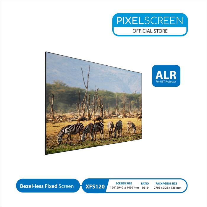 Jual PIXELSCREEN Bezel-less Fix Screen Projector 120 inch Home Theater ...