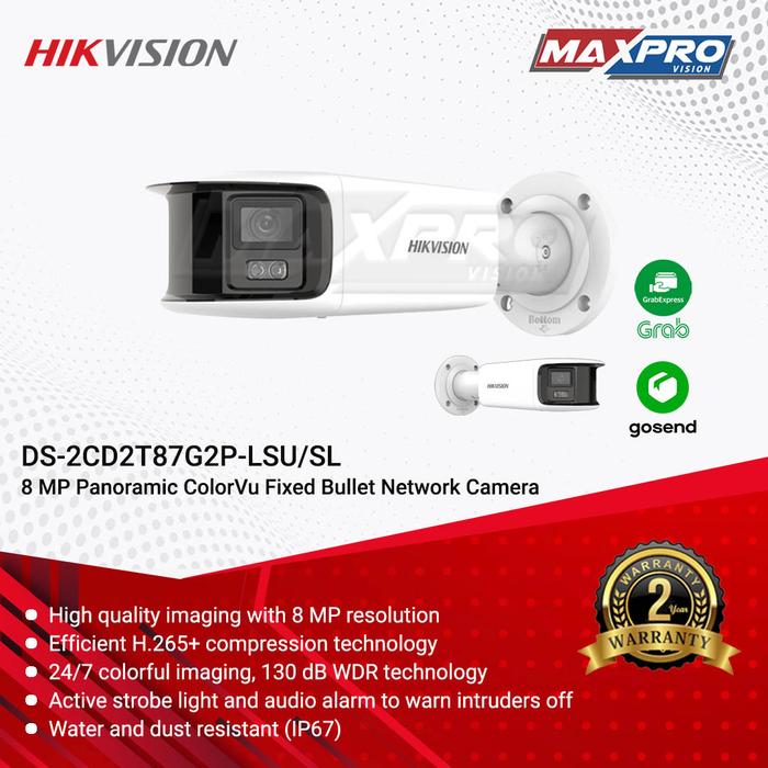 Jual DS-2CD2T87G2P-LSU/SL - HIKVISION IP 8MP PANORAMIC COLORVU BULLET CAMERA - Jakarta Barat ...