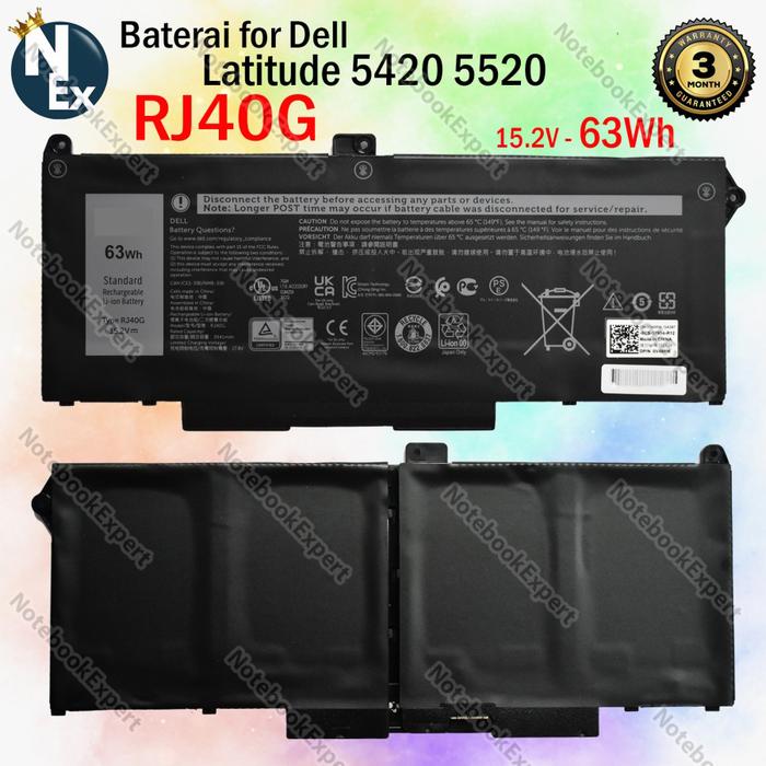 Jual Baterai For Latitude 5420 5520 RJ40G 63Wh Original - Jakarta Pusat ...