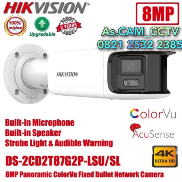 Jual DS-2CD2T87G2P-LSU/SL - IP Camera CCTV HikVision 8MP Panoramic COLORVU - Jakarta Barat - AS ...