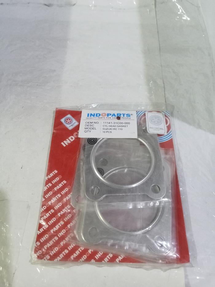 Jual GASKET CYLINDER HEAD MOTOR SUZUKI RC 110 (ISI 10 PCS) INDOPARTS ...