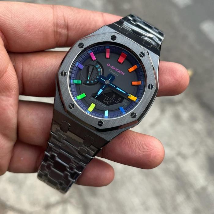 Jual Casio G-shock Gshock GA-2100VB Rainbow Gun Metal Original Gen3 ...