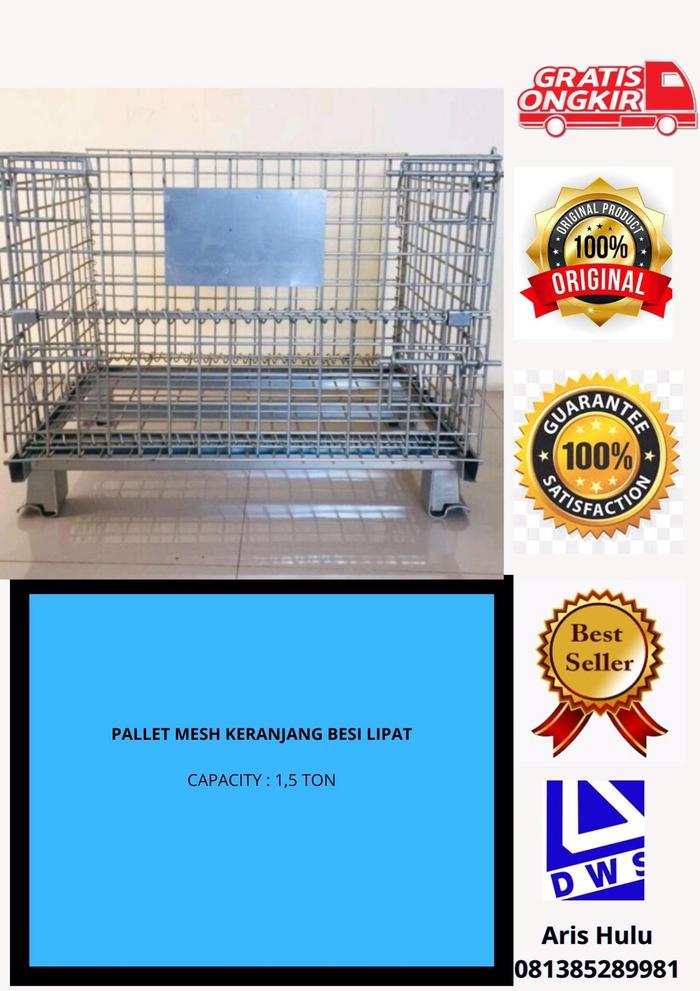 Jual Harga Murah Pallet Mesh Keranjang Besi Lipat DALTON cap 1500kg ...