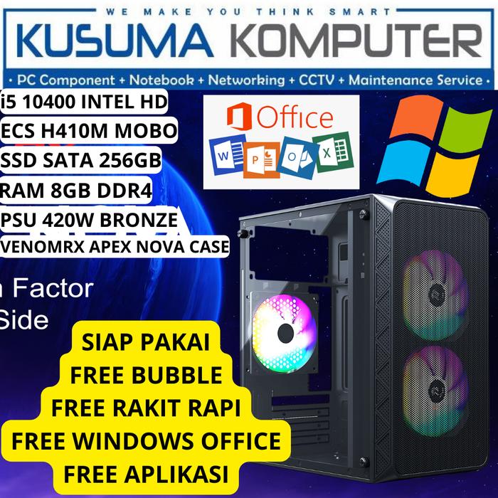 Jual Rakitan pc Gaming murah intel core i5 10400 256gb ssd 8gb ram ...