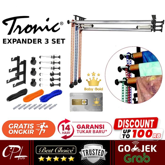 Jual Background Expander 3 set Bar Manual Stand kain Layar Roller ...