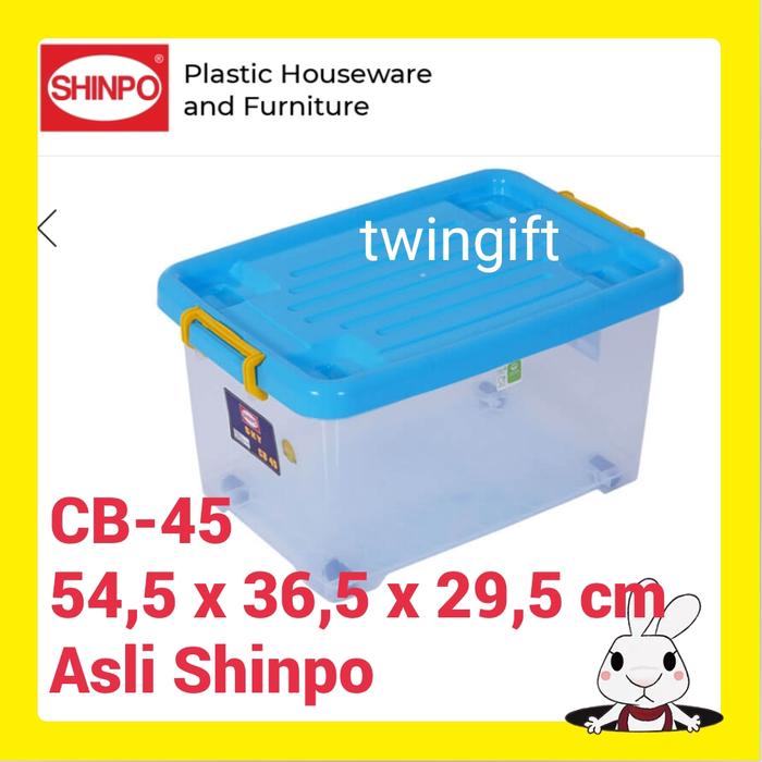 Promo Container/Kontainer Box Serbaguna 45 Liter, Shinpo, CB-45, Sky ...