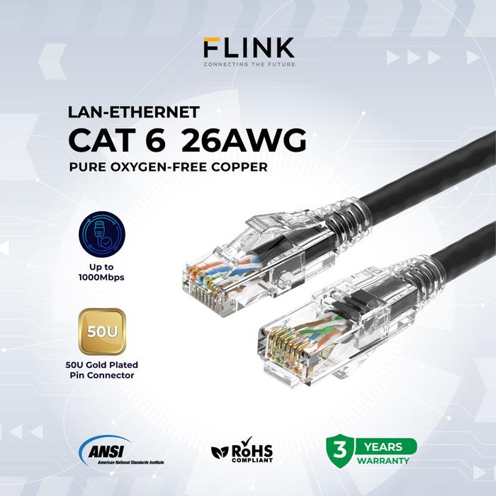 Jual FLINK 2M Kabel Lan Cat6 Cat.6 UTP Ethernet Patch Cord Cable ...