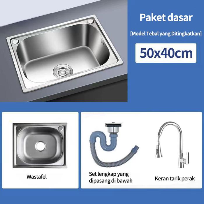 Jual SUS 304 Kitchen Sink Perak Wastafel Stainless Steel Dapur ...