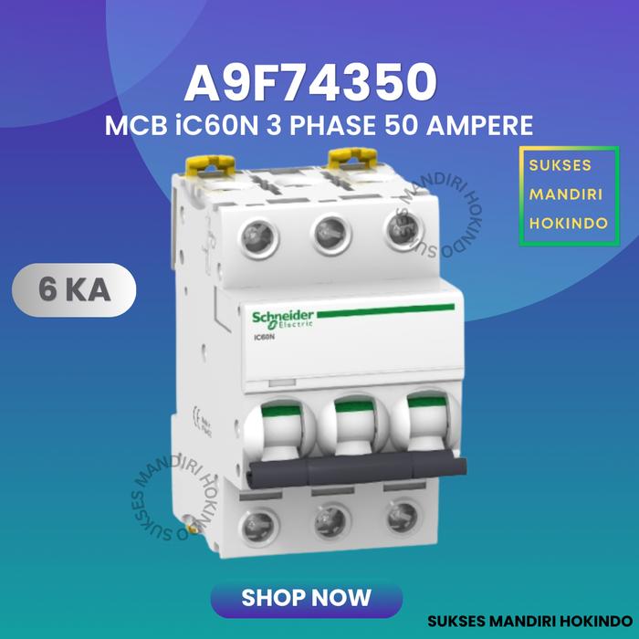 Promo MCB 3p 50a 3 Phase 50 Ampere Original SNI Schneider IC60N 3Pas 50Amper - Jakarta Pusat ...
