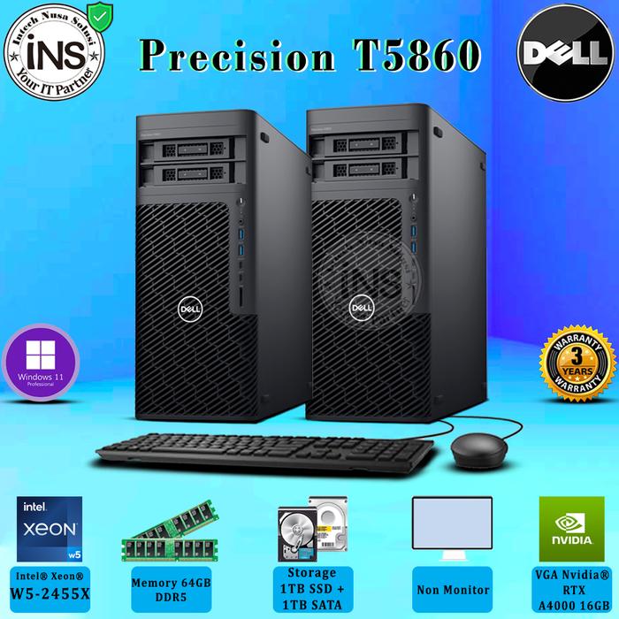 Jual CPU DELL Precision T5860 MT Intel Xeon W5-2455X 64GB 1TB SSD + 1TB ...