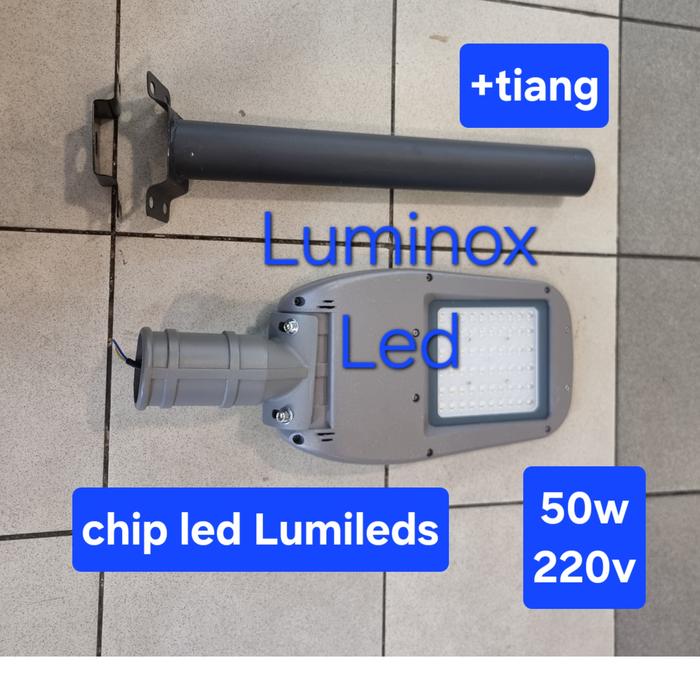 Jual pju led 50w 50watt + tiang / jalan led smd 50 watt 50w + pipa pju ...