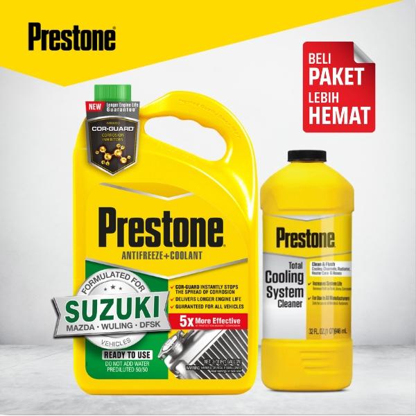 Promo Prestone 50/50 Cor-Guard Asian Green Coolant + Cleaner Air ...