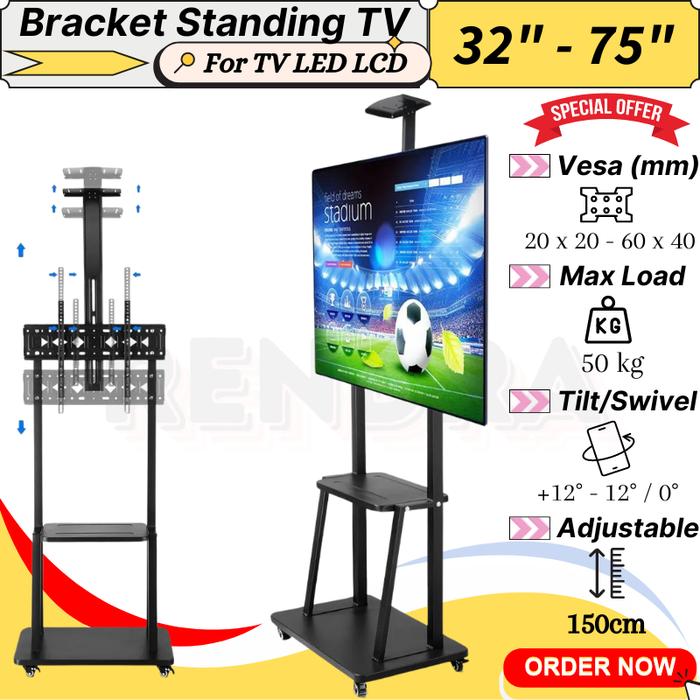 Jual Braket Breket Bracket Standing TV 75 70 65 60 55 50 43 40 32 Inch ...
