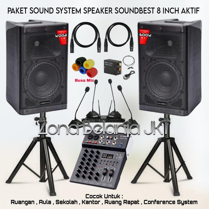 Jual Paket Sound System Ruang Rapat Meeting Speaker Soundbest 8 Inch ...