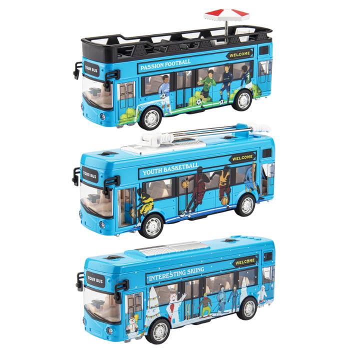 Promo TWH Alloy Bus Miniatur Double Decker Airport Shuttle Bus ...