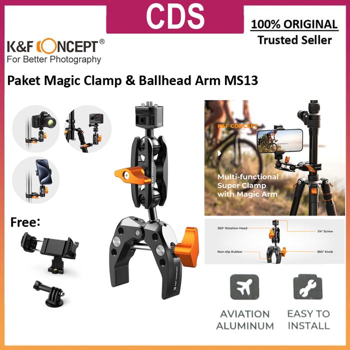 Jual KNF CONCEPT Paket Magic Clamp Mount & Ballhead Magic Arm MS13 ...