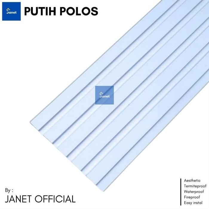 Jual WPC Wall Panel WARNA PUTIH POLOS 3 meter 300cm X 15.5cm X 1cm ...