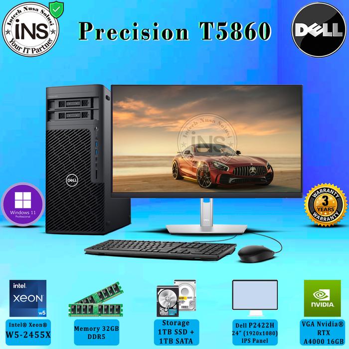 Jual PC DELL Precision T5860 MT Intel Xeon W5-2455X 32GB 1TB SSD + 1TB ...