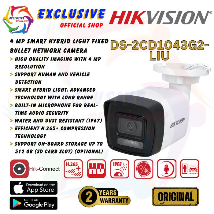 Jual DS-2CD1043G2-LIU HIKVISION 4MP Dual Light IP Camera Outdoor CCTV - Jakarta Barat ...
