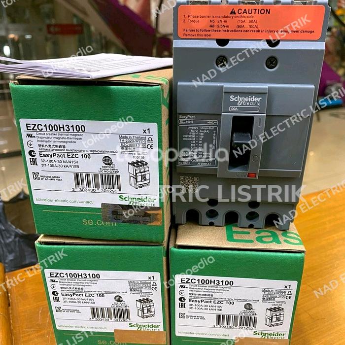 Jual MCCB SCHNEIDER EZC100H 3P 60A 75A 85A 100A 30kA ORIGINAL TERMURAH - Jakarta Pusat - Ebin ...