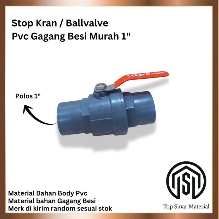 Jual Ball valve 1" gagang besi stop kran 1 inch - Kab. Bandung - Top Sinar Material | Tokopedia