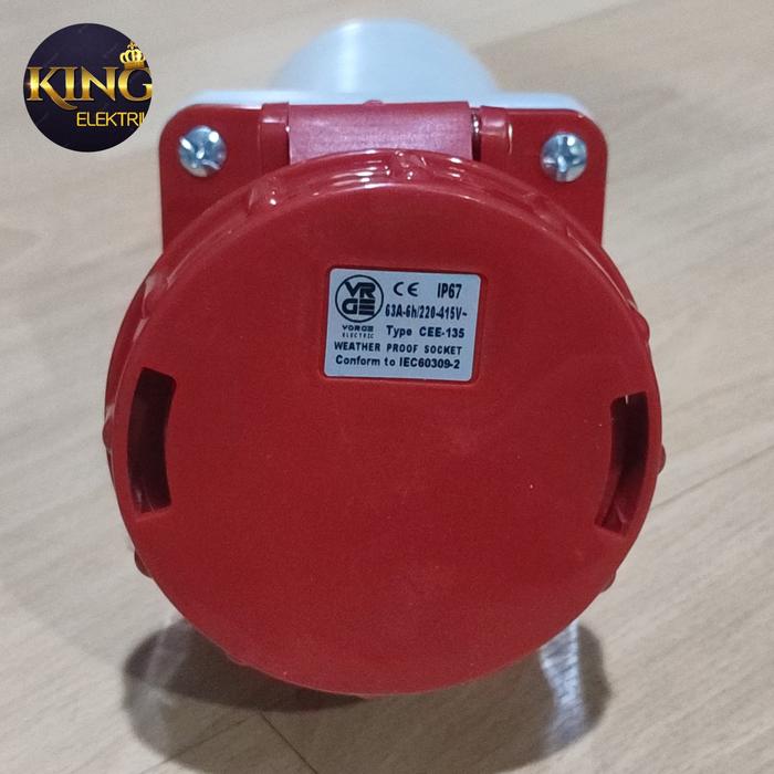 Jual Industrial Surface Mounting Socket 5 Pole 5Pole 63 A CEE 135 5Pin ...