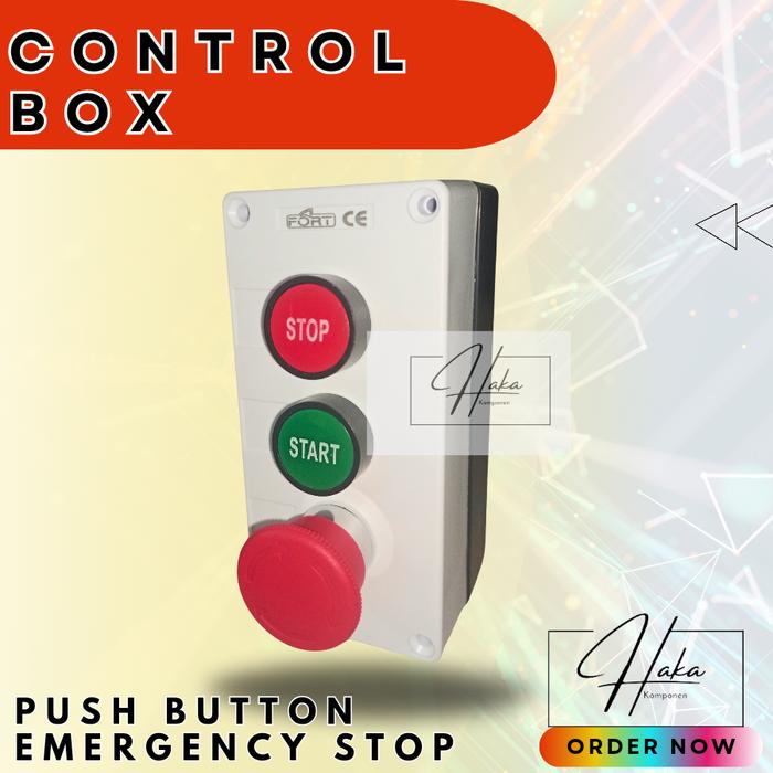 Promo Push button switch box no nc red green swithes and emergency stop ...