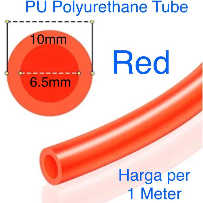 Jual Selang Angin PU Red Merah 10x6.5mm OD 10mm x ID 6.5mm Polyurethane Harga Per 1 Meter ...