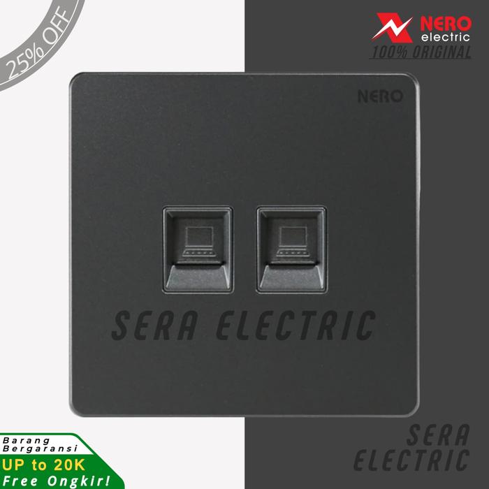 Promo Stopkontak / Outlet Data Double Cat6 NERO Casa X2PCA2 Matte Black ...