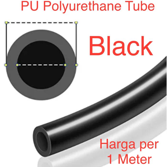 Jual Selang Angin PU Black Hitam 8x5mm OD 8mm x ID 5mm PolyUrethane Harga Per 1 Meter Pneumatic ...