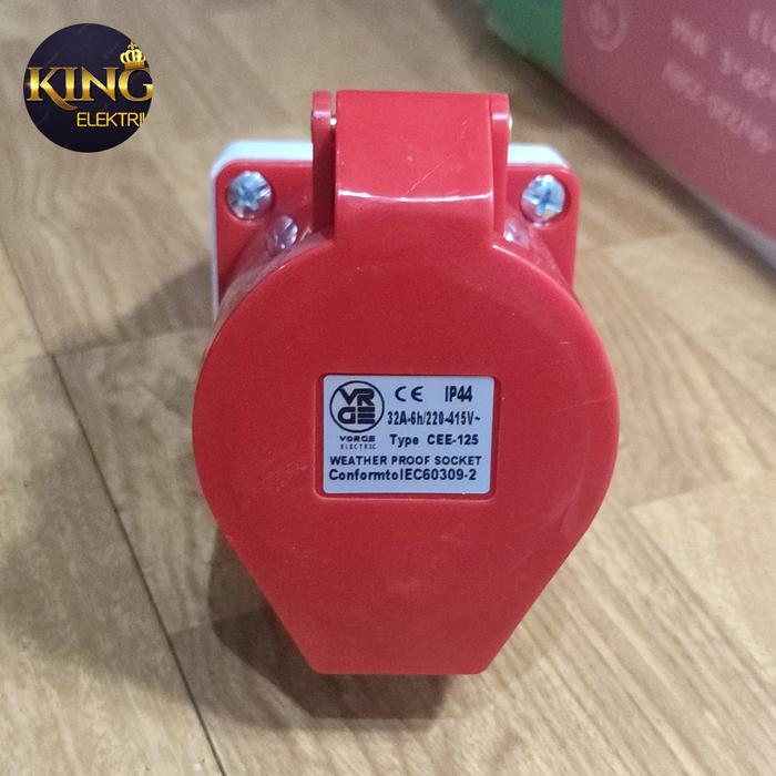 Jual Industrial Surface Mounting Socket 5 Pole 5Pole 32 A CEE 125 5Pin ...