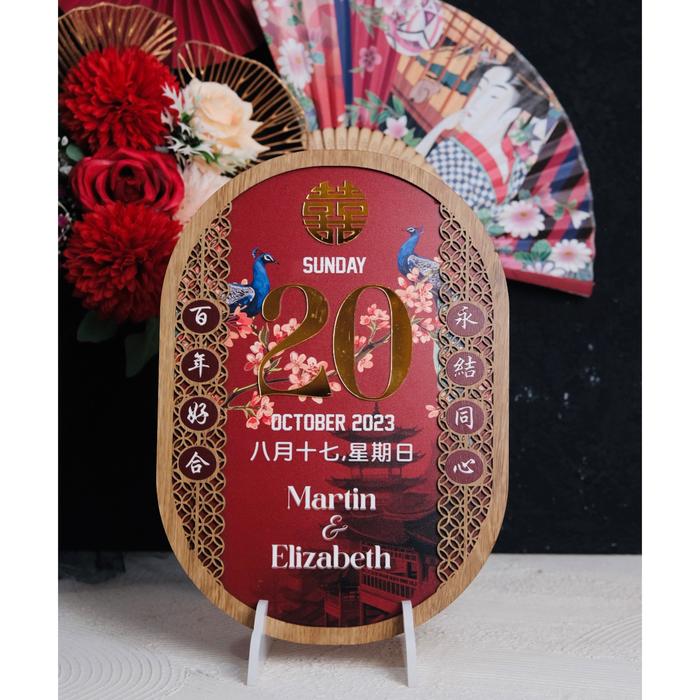 Jual Acrylic Wedding Calendar mix Wood / Sangjit Kalender Wedding ...