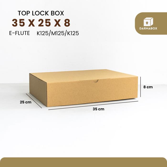 Jual Box Toplock 35x25x8 E-Flute K125 Packaging/Kardus/Box Hampers/Kado ...