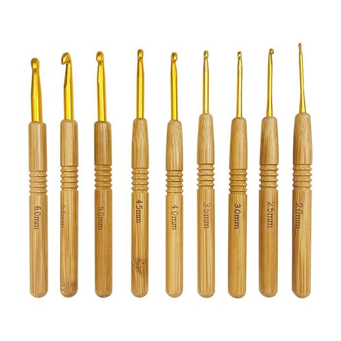 Jual Hakpen aluminium handle bambu 9pcs/set HBM09 - Coklar Gold - Kab ...