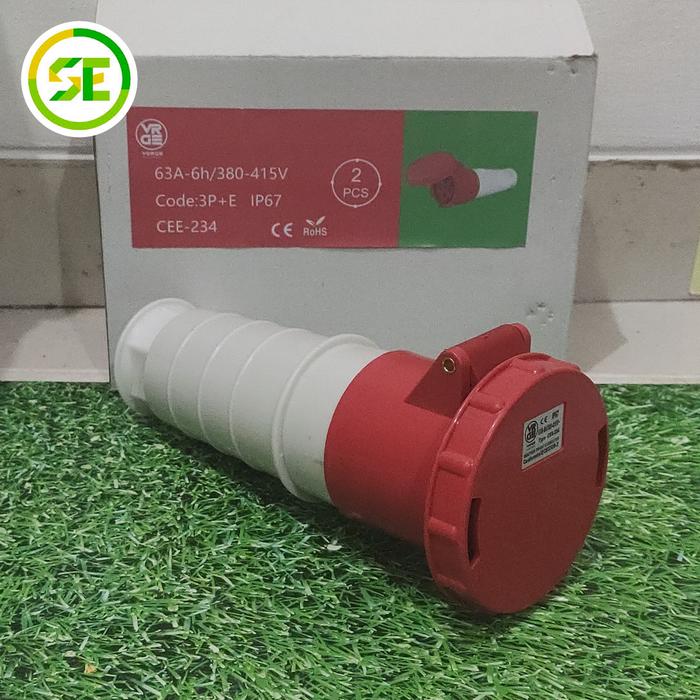 Jual Industrial Mobile Mounting Socket 4Pole 4 Pole 63A CEE 234 4Pin 4 ...