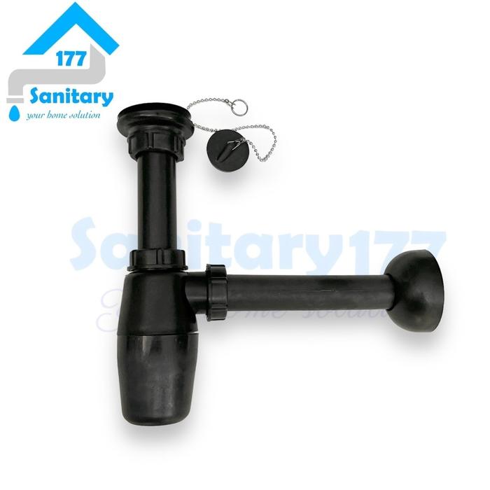 Jual Sifon botol plastik Hitam- sipon pembuangan air wastafel cuci ...
