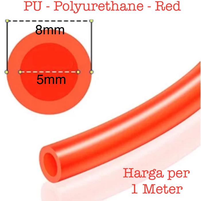 Jual Selang Angin PU Red Merah 8x5mm OD 8mm x ID 5mm PolyUrethane Harga ...
