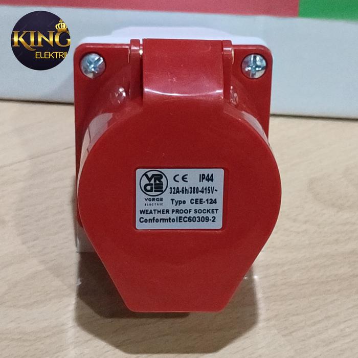 Jual Industrial Surface Mounting Socket 4 Pole 32 A 4Pole 32A CEE 124 4Pin Stop Kontak Genset ...