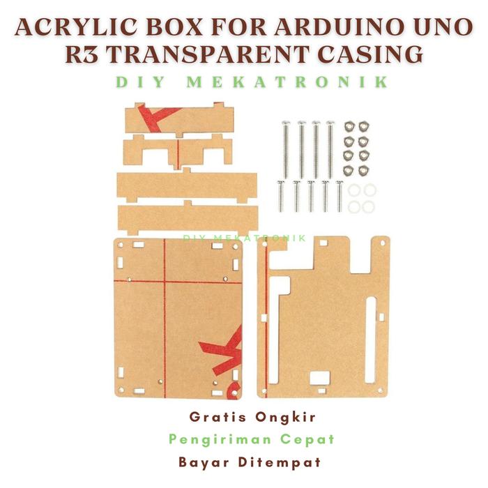 Jual ACRYLIC BOX FOR ARDUINO UNO R3 TRANSPARENT CASING KOTAK TRANSPARAN ...
