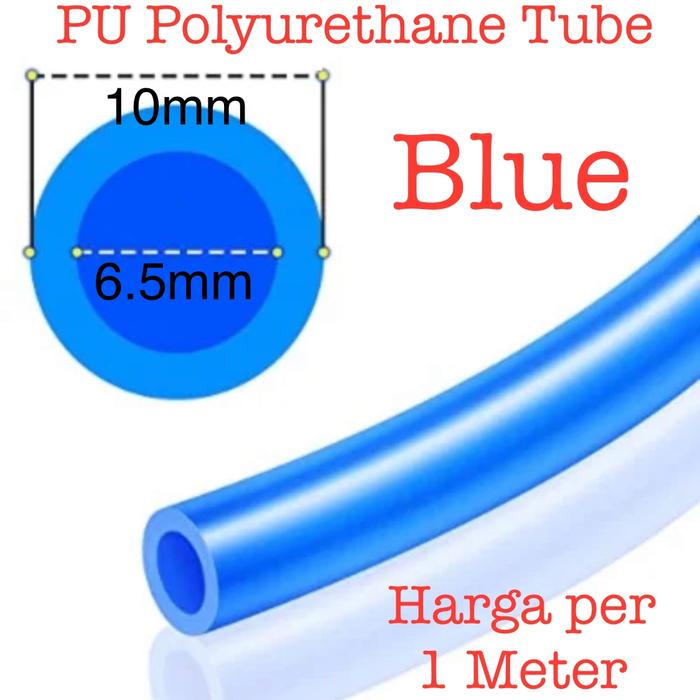 Jual Selang Angin PU Blue Biru 10x6.5mm OD 10mm x ID 6.5mm Polyurethane ...