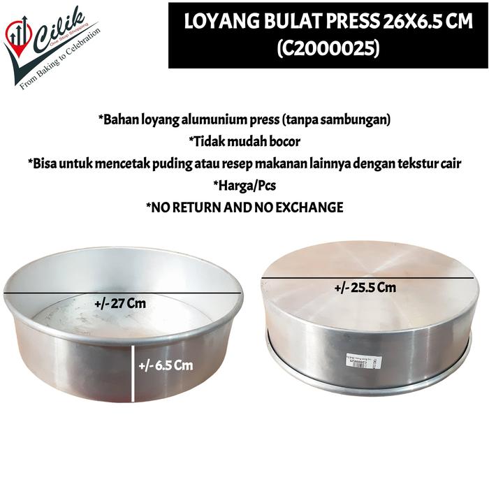 Jual loyang cetakan mold bentuk bulat diameter 26 cm tinggi 6.5 cm ...