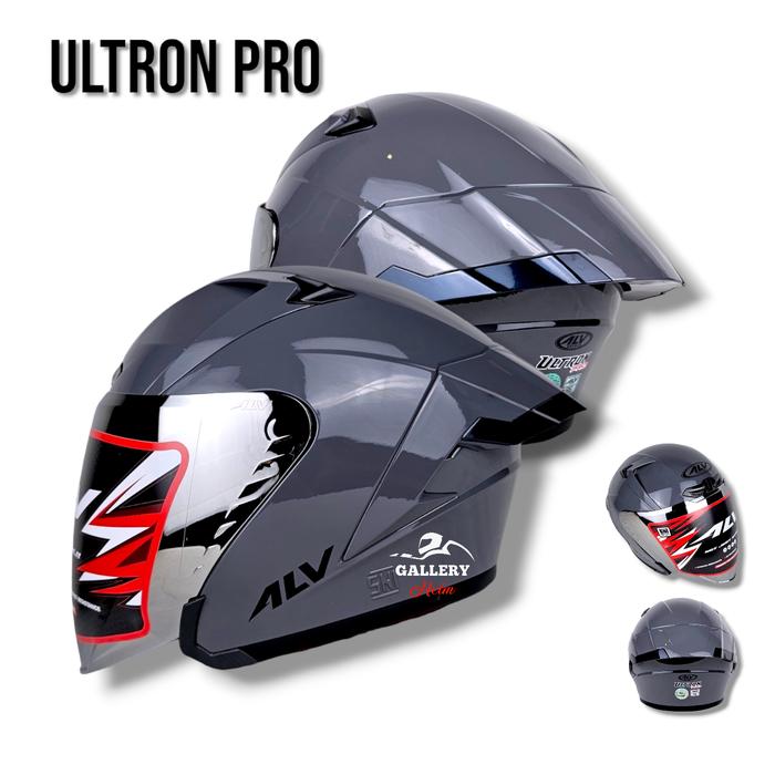 Jual Alv Ultron Pro Grey Doff | Helm Half face Sni - Grey Glossy ...
