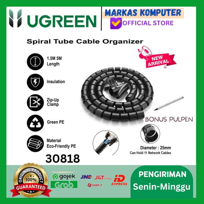 Promo UGREEN Pelindung Kabel Spiral Wrap Cable Zipper Organizer Tube 1 ...