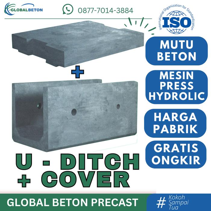 Jual U DITCH Plus Cover 30x40x120cm ( Tutup Uditch ), Mutu K300, U-Ditch Beton Saluran Gorong ...