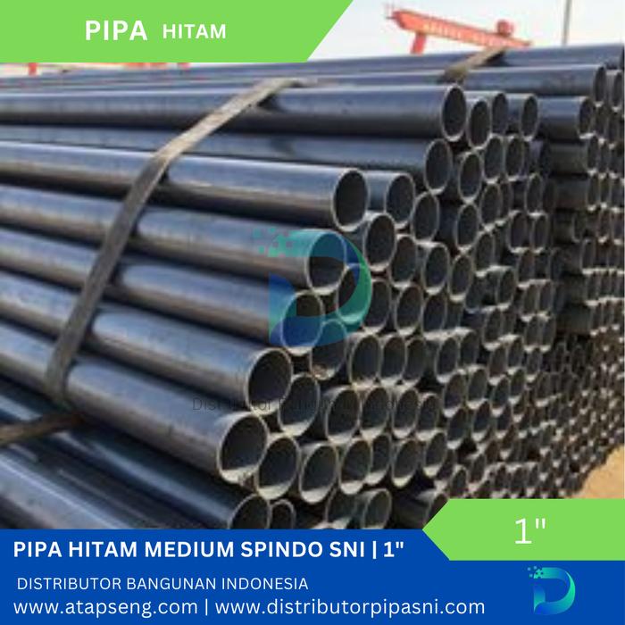 Jual Pipa Hitam Medium SNI Spindo 1 inch Panjang 6 m (Free Ongkir ...
