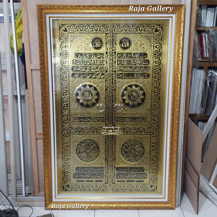 Promo Pintu Ka'bah + Frame Emas double lis 90x135cm - Bingkai Ukir ...
